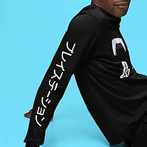 Ripple Junction Sony PlayStation Men’s Long Sleeve T-Shirt Controller, Logo, and Buttons XL Black