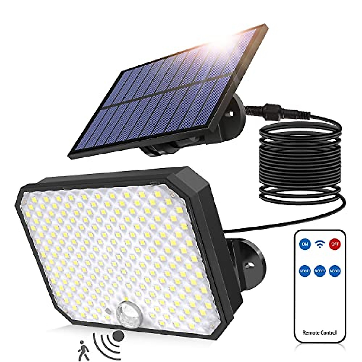 TANBABY Ultra Outdoor Solar Lights, 4000LM Motion Sensor Solar Flood Lights with Remote Control - IPX5 Waterproof Security Lights Ultra Dusk to Dawn Solar Lighting for Outside Patio Garage