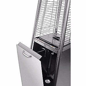 JAK BBQ J 6000 Pyramid Patio Heater 42,000 BTU Pyramid Flame Patio Outdoor Heater with Cover Glass Tube Steel Propane Heater with Wheels outdoor heater