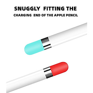 [6 Pack] Fudda Replacement Cap for Apple Pencil 1st Generation - Silicone Protective Cap Cover Compatible with iPad Pro 9.7/10.5/12.9 Pen (Black, Navy, Red, White, Mint, Pink)