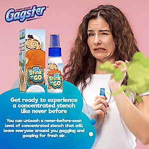 Gagster Stink Spray to Go - Extra Strong Fart Spray for Hilarious Gags & Pranks - Non-Toxic Potent Prank Spray Perfect for Kids & Adults - Easy to Conceal in a Bottle for Prank Lovers