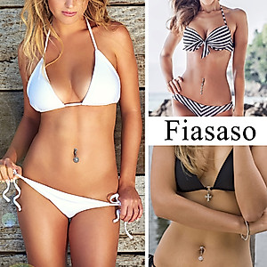 FIASASO Fake Belly Piercing for Women Fake Belly Ring Clip On Belly Button Ring Fake Belly Button Piercing Fake Navel Piercing Non Piercing Clip Belly Button Piercing