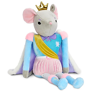 iscream Furry Plush 18.5" Nutcracker Mouse King Embroidered Accent Holiday Pillow