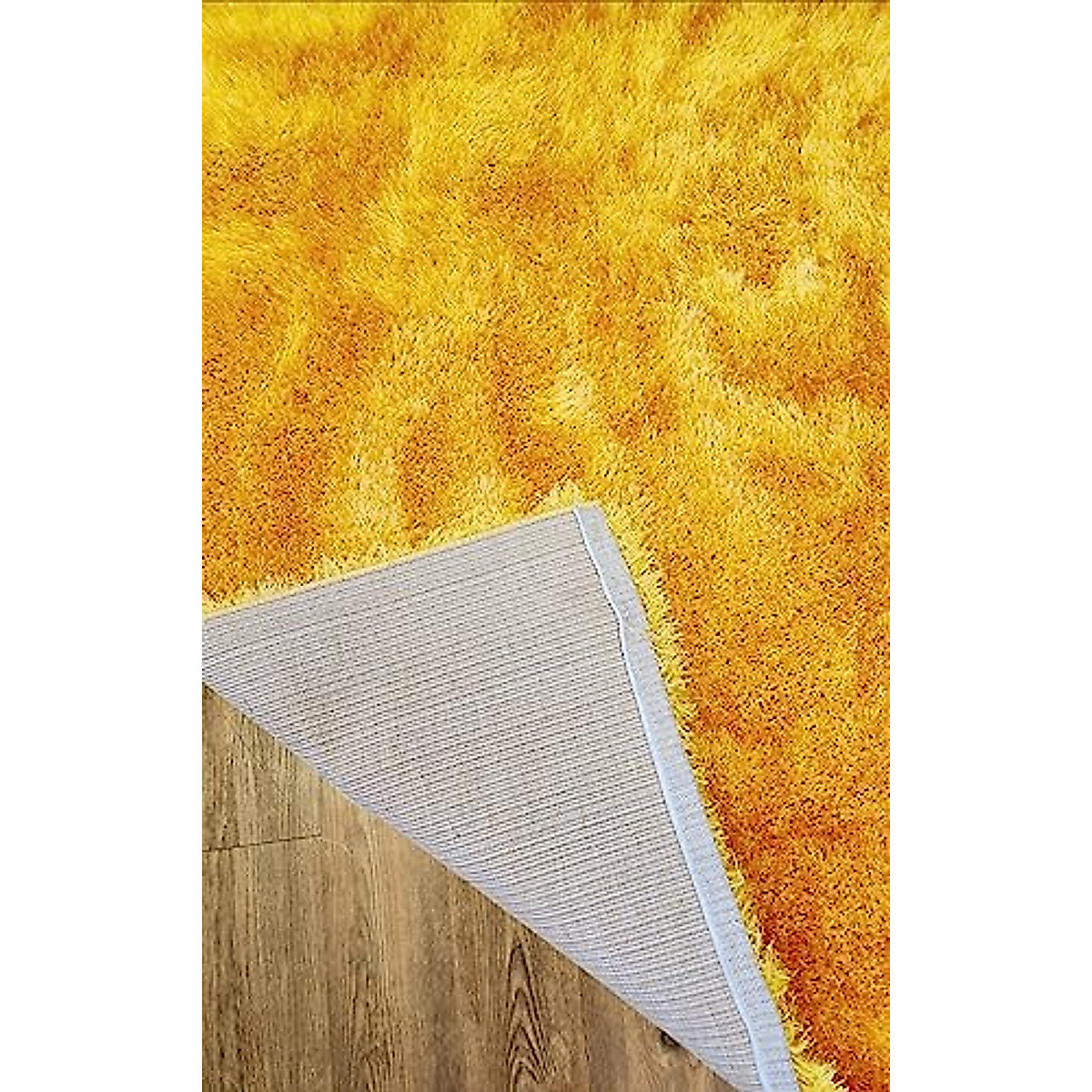 Brilliant Shag Yellow Rug - Indoor Home Living Room Carpet, Size: 7'6" x 10'3", Soft, Plush Rug
