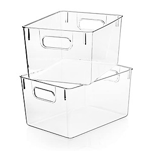 ClearSpace Plastic Storage Bins – Perfect Kitchen Organization or Pantry Fridge Organizer, and Bins, Cabinet Organizers