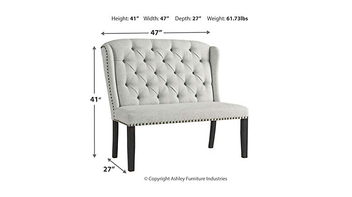 Elegant Tufted Dining Bench with Nailhead Trim