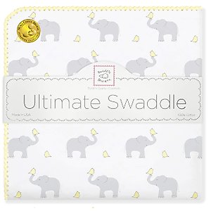 SwaddleDesigns Large Receiving Blanket, Ultimate Swaddle for Baby Boys, Girls, Softest US Cotton Flannel, Best Shower Gift, Made in USA, Pastel Blue Paisley (Mom's Choice Award Winner)
