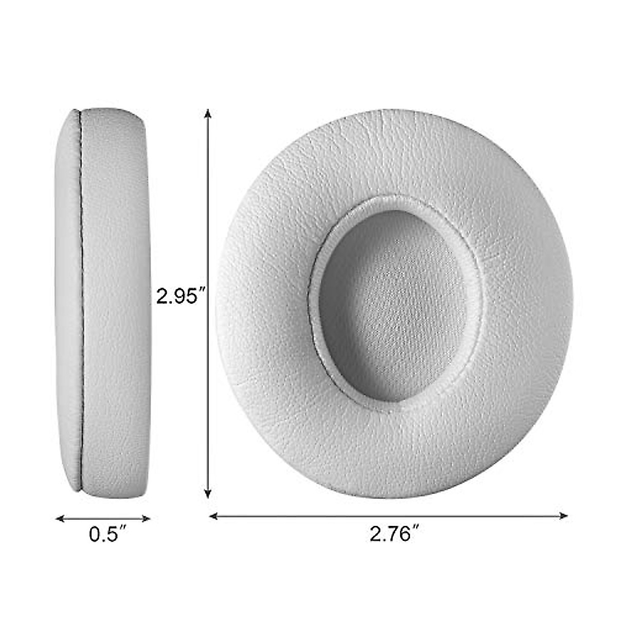 Replacement Ear Pads for Solo 2, Ear Cushions wih Memory Foam Compatible with Beats Solo2/ Solo3 Wireless Headphones(1Pair White)