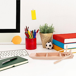 Unfinished Wooden Rowboat, Mini Wood Boat Model Figurine forIY Crafts School Project Birthday Party Home Office Table Decoration