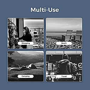 pack all 16L Lightweight Packable Tote Bag, Water Resistant Foldable Grocery Bag, Reusable Shopping Bag (Black)