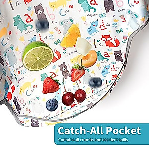3 Pcs Waterproof Baby Bibs | Long Sleeves Weaning Smock Bib with Food Catcher Pocket for Toddler Eating | Baby Led Weaning | Full Cover Wearable Sleeved Bibs Shirt Apron Set | 6-24 Months