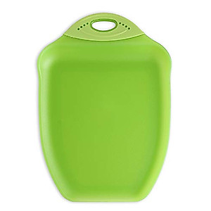 Dexas Chop & Scoop Cutting Board, 9.5 by 13 inches, Solid Green