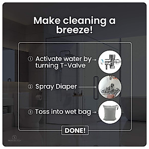 Easy-Install Cloth Diaper Sprayer for Toilets – Luxury Handheld Bidet Attachment – Multi-Use Toilet Faucet with Simple Pressure Control (Curved Sprayhead)