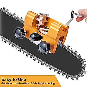 XIRZHIYO Chainsaw Sharpener Kit, Portable Chainsaw Chain Sharpening Jig, for All Kinds of Chain Saws & Electric Saws, Lumberjack & Garden Worker (Large,Yellow)