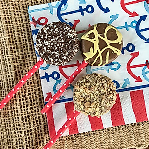 Paper Drinking Straws - Red and White - Christmas Valentine Birthday Party Supply - Stripe Chevron Polka Dot - 7.75 Inches - 100 Pack Outside the Box Papers Brand