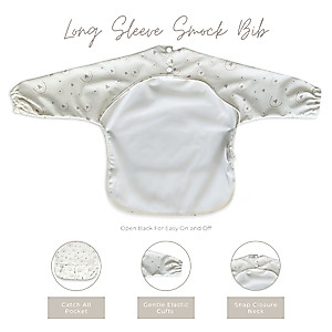 Little Keegs Long Sleeve Baby Bibs - Toddler Art Smock Feeding Baby Apron Eating Shirt Waterproof Wearable Full Sleeved Bib