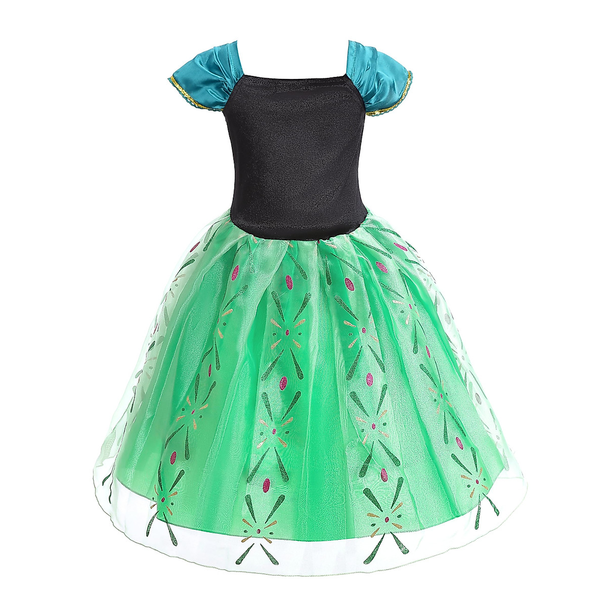 Dressy Daisy Ice Princess Coronation Green Costume Tulle Dress for Toddler Girls Halloween Birthday Party Fancy Outfit Size 3T, A