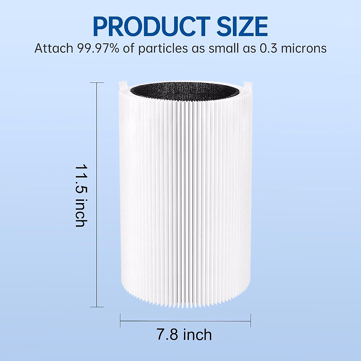 JUNHUI BA411 True HEPA Replacement Air Filters Compatible with Blueair 411, Blue Pure 411, 411+, Blue Pure 411 Auto, Blue Air Purifie.r 411,2 HEPA and 2 Activated Carbon