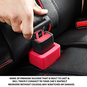 Car Seat Belt Buckle Holder, 2 Pack, Seatbelt Buckle Booster Makes Buckling Easier for Kids (BPA Free), Upright Your Seat Belt Receiver for Easy Access