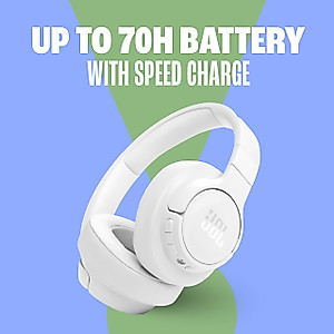 JBL Tune 770NC - Adaptive Noise Cancelling with Smart Ambient Wireless Over-Ear Headphones, Bluetooth 5.3, Up to 70H Battery Life with Speed Charge, Lightweight (Black) (Renewed)