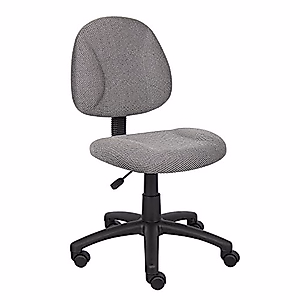 Boss Office Products Perfect Posture Delux Fabric Task Chair without Arms in Grey