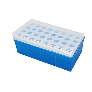 Othmro 1Pcs 13.8mm 32Wells Laboratory Test Tubes Rack Holder, Rectangular Plastic Stand Bracket Rack Test Tube Rack, Centrifuge Tube Holder Rack for Labortory Holder Party Favors Decoration Blue