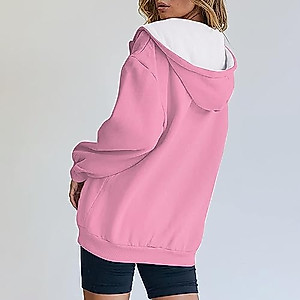 Zippers for Jackets Long Sleeve Long Hoodie for Women Hearts Drawstring Sweatshirts Y2k with Pockets Bohemia Flowy Fleece Womens Coats Thin Cardigan Women Summer Watermelon Red S