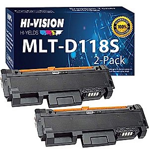 HI-VISION HI-YIELDS Compatible MLT-D118S [1,200 Pages] Stardard Yield Toner Cartridge Replacement for 118S, Used in Xpress M3065FW M3015DW (Black, 2-Pack)