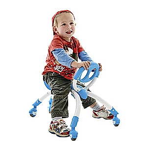 YBIKE Pewi Walking Ride On Toy - from Baby Walker to Toddler Ride On for Ages 9 Months to 3 Years Old, YPIW3, Blue