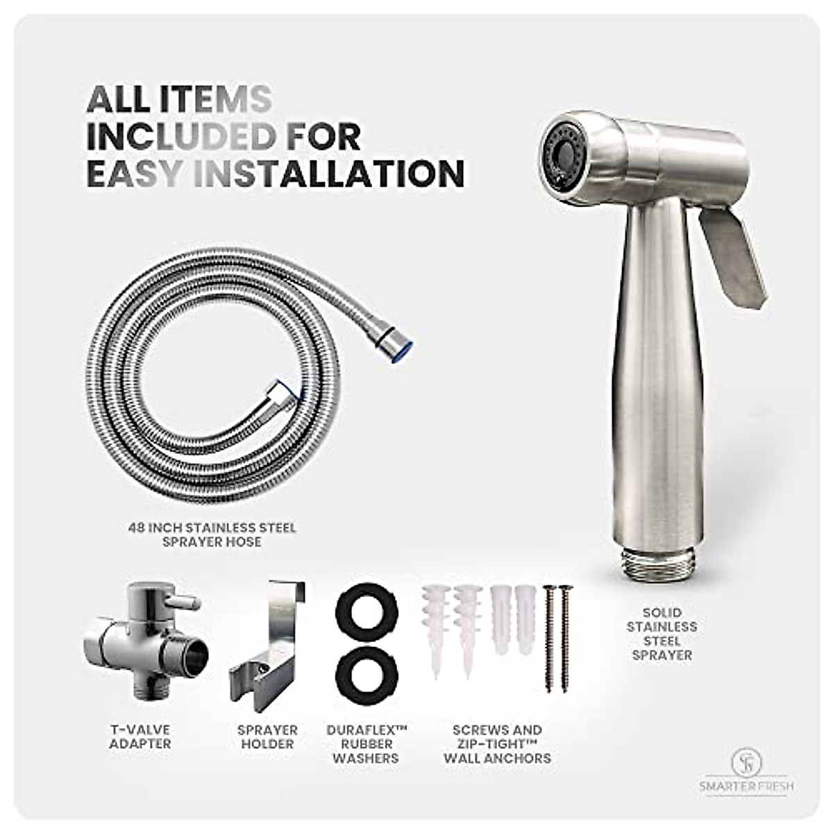 Bidet Sprayer for Toilet, Handheld Bidet Sprayer Attachment, Cloth Diaper Shower Spray Washer for Bathroom – Bidet Handheld Toilet Water Sprayer - Easy 10-Minute Installation