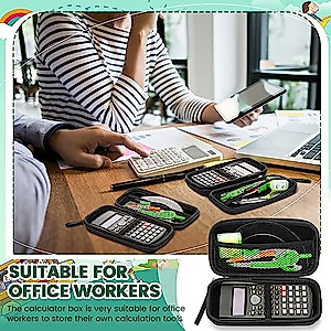 Hoteam 10 Pcs Scientific Calculator Case Graphing Calculator Case for Hard Travel Protective Case 7.3'' x 3.5'' Calculator Storage Holder Organizer with Mesh Pocket for Students, Worker (Black)