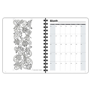 Undated Coloring Planner (6.625x9) Medium - Weekly & Monthly Organizer, Appointment Schedule, Goals and Notes