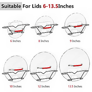 Durmmur 3 Pack Pot Lid Organizer, Rust Resistant Pan Lid Holder Organizer, No Drilling Adhesive Pot Lid Holder Inside Cabinet Door Wall Mount, Black Metal