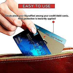SAITECH IT 2 Pack RFID Blocking Cards One Card Protects Entire Wallet Purse For Men & Women, Contactless Bank Debit Credit Card Protector ID ATM Guard Card – Golden