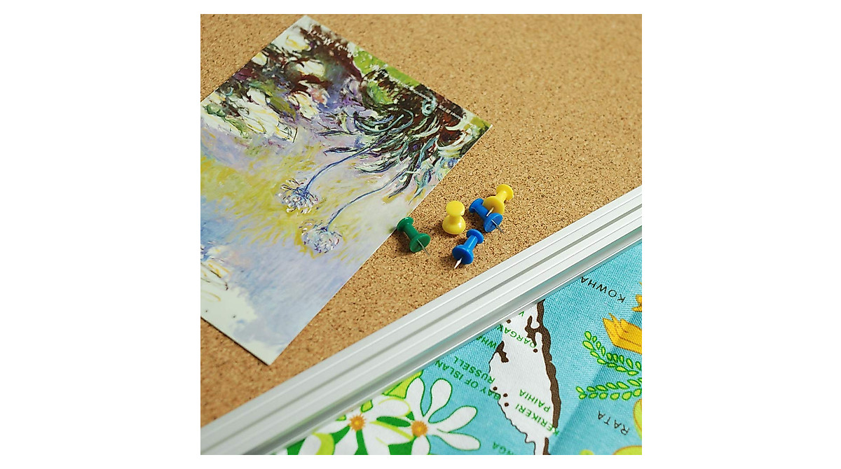 Lockways Double Sided Cork Board 36x24 Wall Mount Notice Board