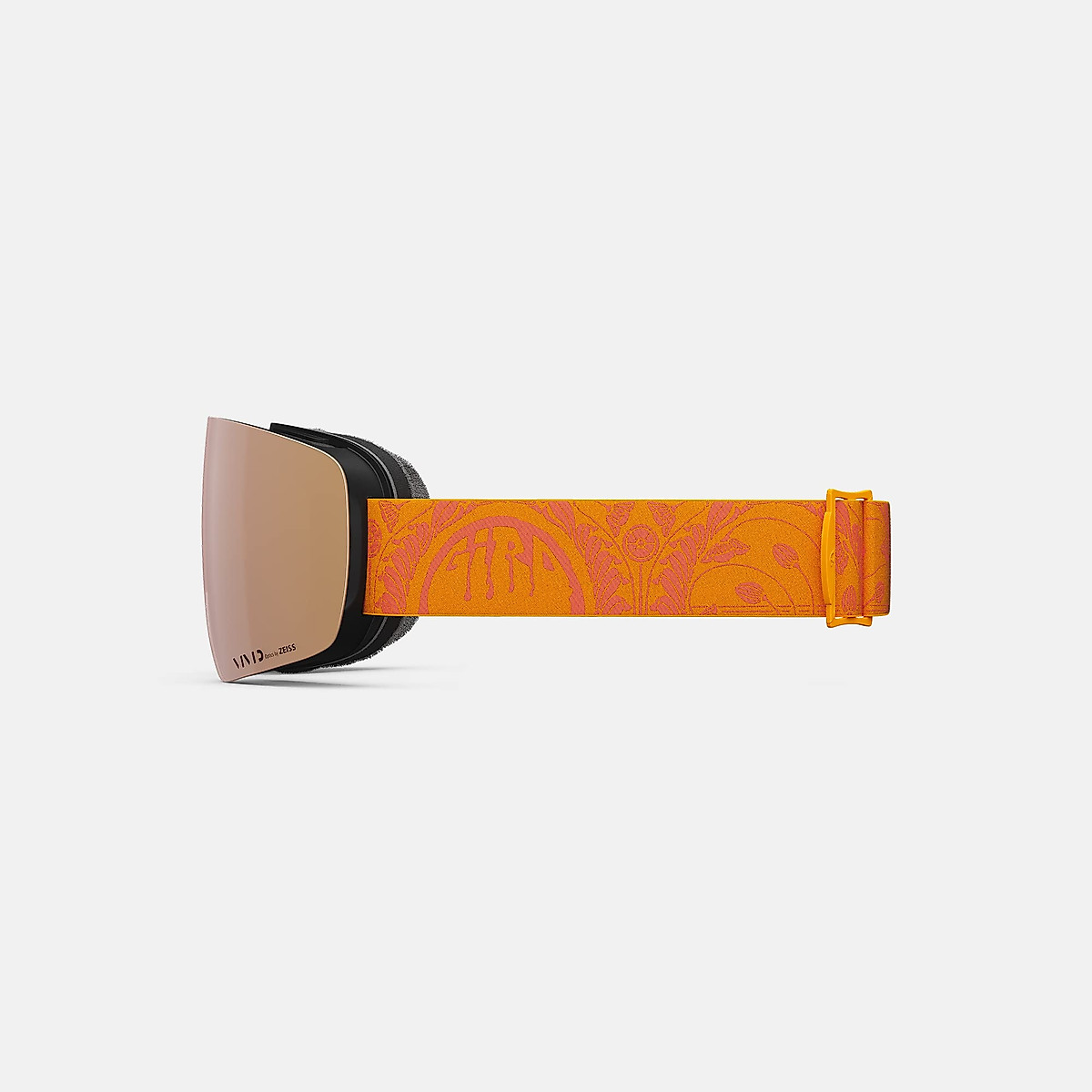 Giro Contour RS Ski Goggles - Snowboard Goggles for Men & Women - Tiger Lily/Monarch Orange Filmore Sun Strap with Vivid Rose Gold/Vivid Infrared Lenses
