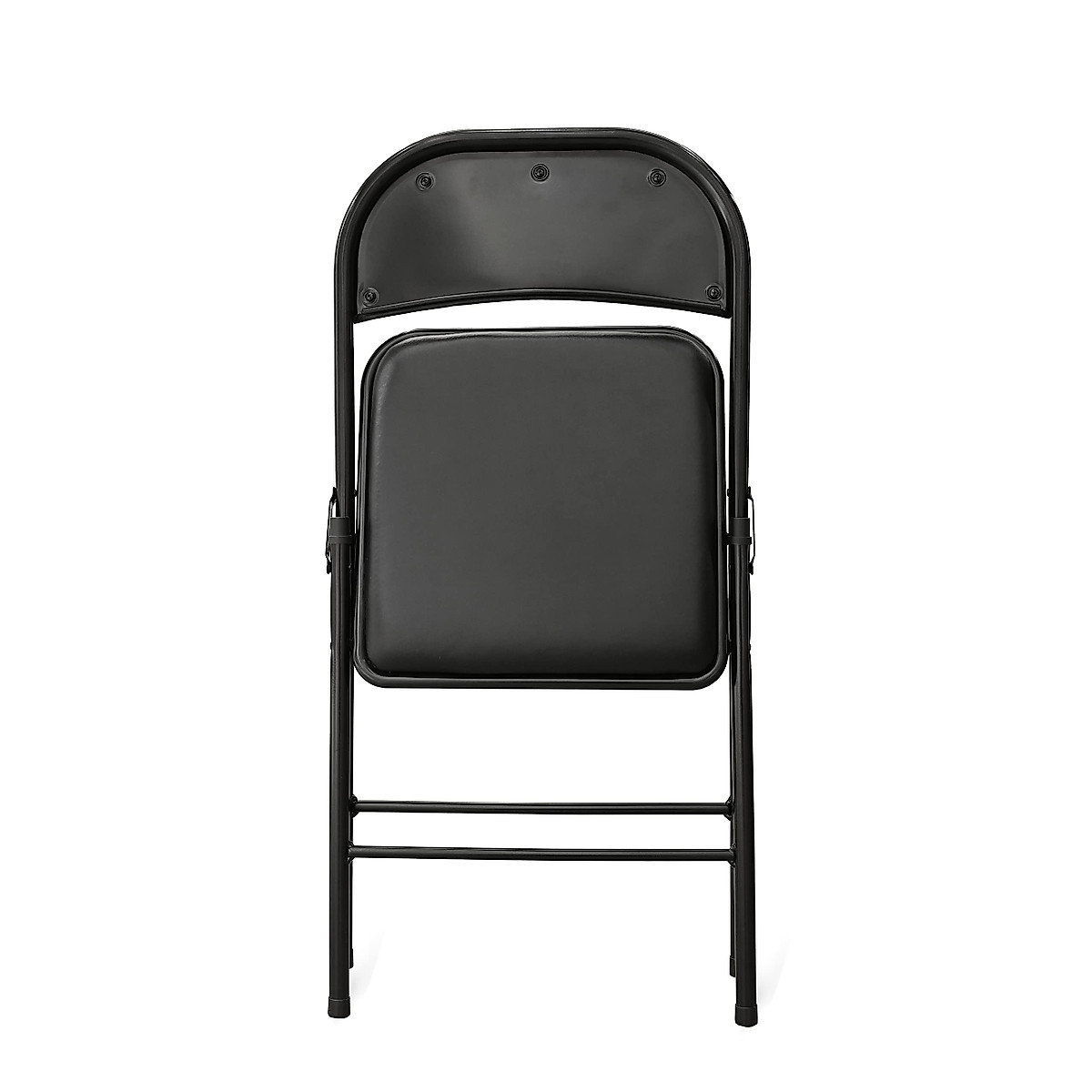 Amazon Basics Vinyl-Padded Metal Steel Folding, Black, 4-Pack Chair