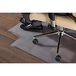 OFM Office Chair Mat for Hardwood Floor - Easy Glide Computer Desk Chair Floor Mat - Plastic Rolling Mat for Hard Floors for Work, Home, Gaming with Extended Lip (36” x 48”)