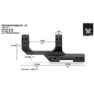 Vortex Optics Sport Cantilever 1-Inch Mount - 3-Inch Offset