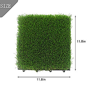 kathson Artificial Grass Turf Tile,2Pcs Rabbit Grass Mat with Upgrade Interlocking System Self-drainingSuitable for Bunny,Dogs and Cats(11.8 x11.8 Inches