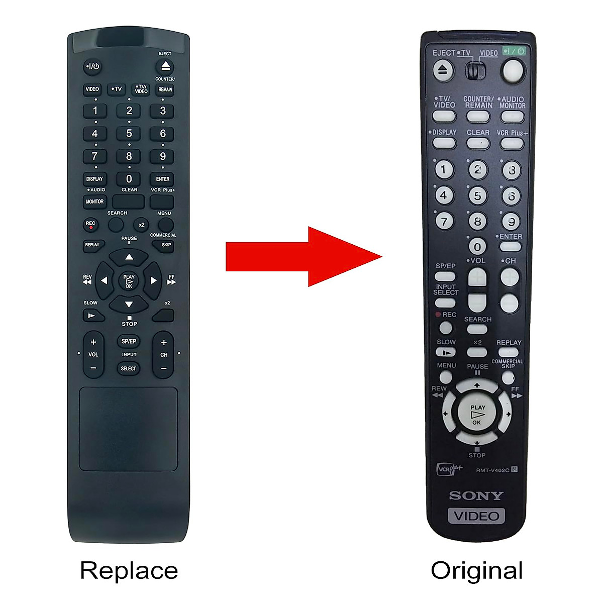 RMT-V402C New Replacement Remote Control fit for Sony Video Cassette Recorder VCR SLV-N88 SLV-N500 SLV-N55 SLV-N900 SLV-N700 SLV-N650 SLV-N750 SLV-N77