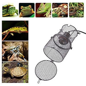 Reptile Heat Lamp Holder with Anti-hot Bracket, Pet Heat Lamp Lampshade Holder Heating Light Bulbs Holder Heating Lamp Shade with Switch for Pet Amphibian Snake Lizard Turtle Birds Chick，US Plug