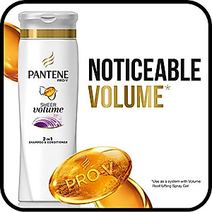 Pantene Pro-V 2 in 1 Shampoo & Conditioner, Sheer Volume with Collagen, 12.6 Ounce