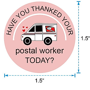 1.5 Inch Postal Worker Thank You Stickers for Small Businesses 500Pcs Post Mailman/Worker Appreciation Label Happy Mail Themed Thank You Postal Worker/Mailer Stickers for Package Delivery Box Sealing