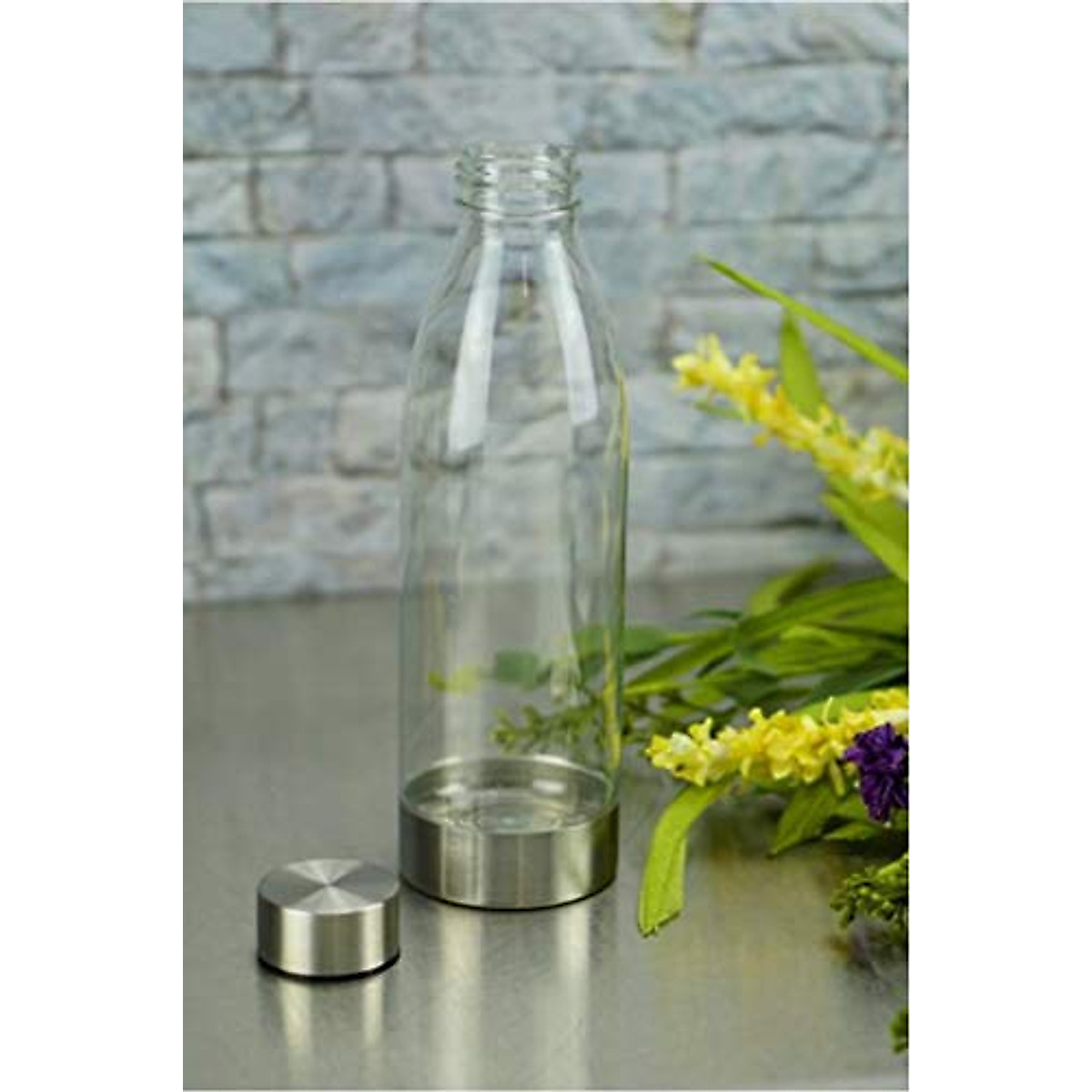 CiCi's Cache Mainstays 22 Ounce Water Bottle with Stainless Steel Lid and Base 4 Pack Set