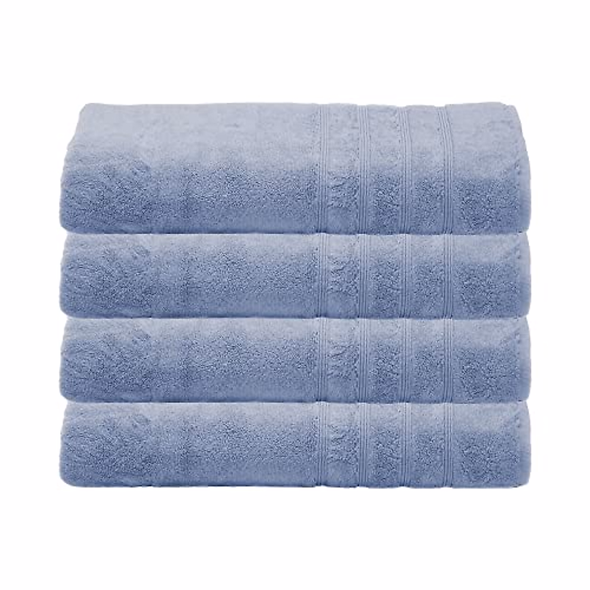 Mosobam 700 GSM Hotel Luxury Bamboo Viscose-Cotton, Bath Towel Sheets 35X70, Allure Blue, Set of 4, Oversized Turkish Towels