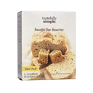 Tastefully Simple Bountiful Beer Bread Mix - Incredibly Easy to Make Artisan Bread, Just Add Beer or Soda! - No Bread Machine Needed - Nothing Artificial - 3 x 19 oz