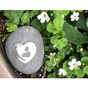 Whitney Howard Designs Sympathy Remembrance Gift - Forever in My Heart on a River Stone with Candle Motif - Add to a Memorial Garden to Commemorate The Loss of a Loved One