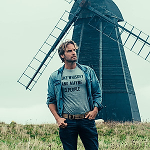 Mens I Like Whiskey and Maybe 3 People T Shirt Funny Saying Drinking Novelty Top Mens Funny T Shirts Introvert Apparel for Men Funny Drinking T Shirt Dark Grey XXL