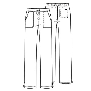 Cherokee Women Scrubs Pant Workwear Revolution Mid Rise Straight Leg Drawstring WW005, L, Navy